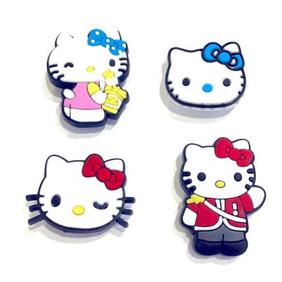 Hello Kitty | Accessories | Hello Kitty Shoe Charms Set Of 4 Red Blue ...